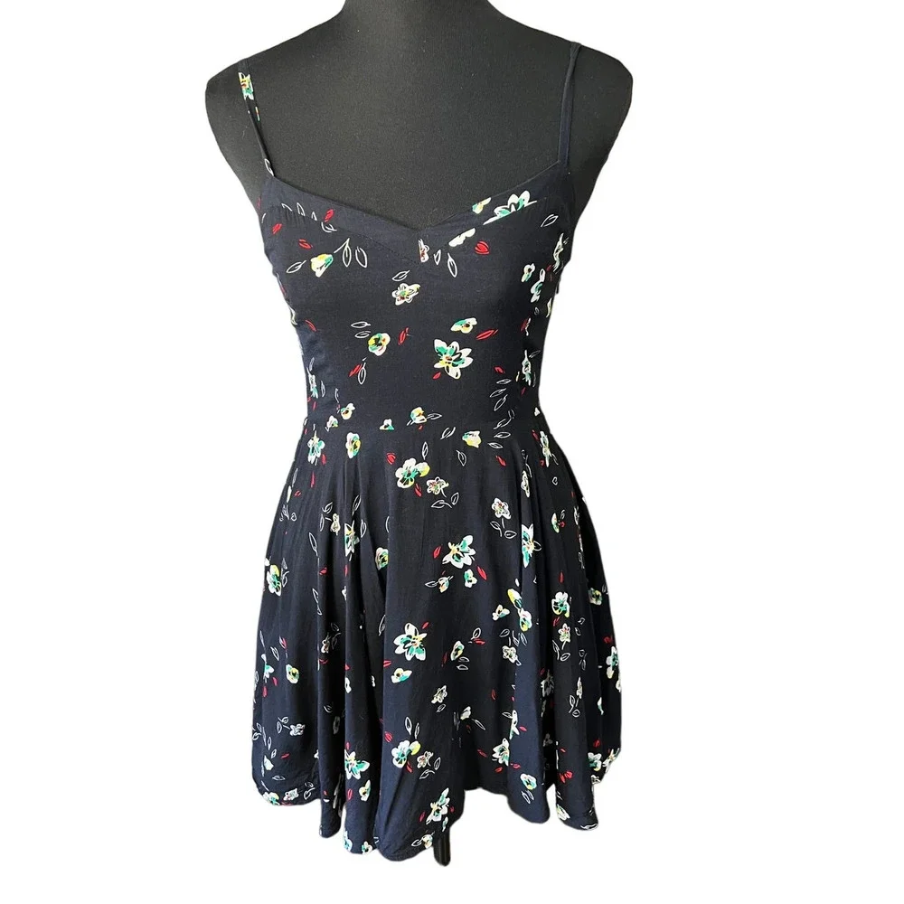 Talula | Dresses | Talula Navy Blue Floral Mini Skater Dress Size 2 ...